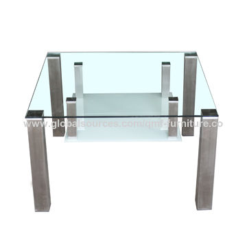 Buy Wholesale China Stainless Steel Tube Coffee Table, Glass Top, With ...