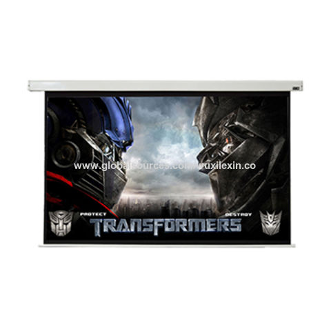 110"/16:9 Electric Motorized Projection Screen, Four-sided Black ...