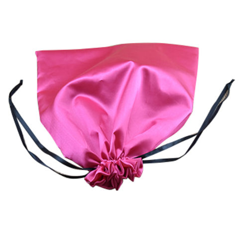 Buy Wholesale China Custom Printed Pink Satin Drawstring Bag For Hair ...