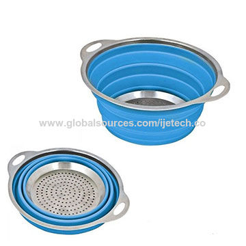 Buy Wholesale China Stainless Steel And Silicone Collapsible Strainer ...