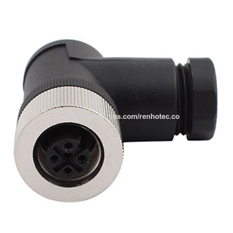 Buy Wholesale China Right Angle Waterproof M12 Connector 4pin Female ...