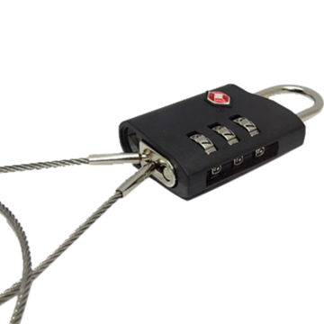 Buy Wholesale Hong Kong SAR Tsa Combination Padlock With Locking Cable ...