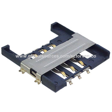 Buy Wholesale China Sim Card Connector, Pitch 2.54mm 6p Smt Type H=1 ...