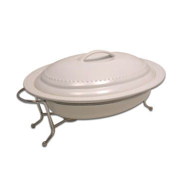Oval Shape Baking Pan with Strengthened Porcelain and Refined Chromed ...