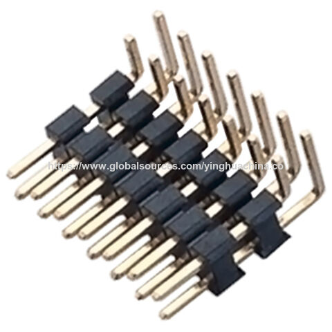Buy Wholesale China 2.54mm Pin Header Connector - Dual Row Dual Plastic H:2.5 - Right Angle - No ...