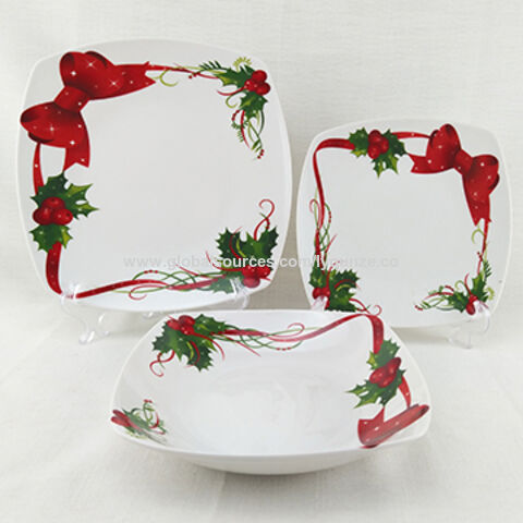 China Linyi Factory Price Ceramic Porcelain Square Shape Dinner Set ...
