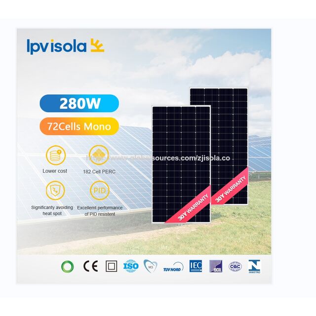 Factory Direct High Quality China Wholesale Isola 280w Monocrystalline ...