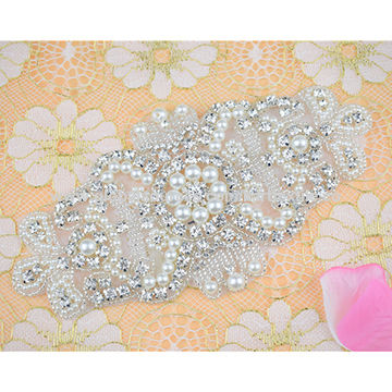 Buy Wholesale China Crystal Rhinestone Applique With Pearls ...