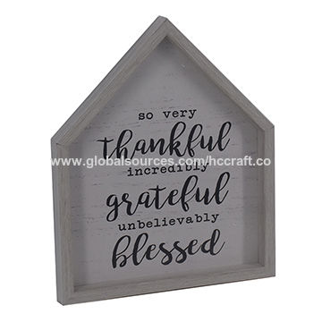 China New design wooden house shaped shadow box with printing for wall ...
