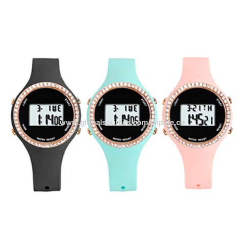 HOT lady digital silicon Watches Stainless steel caseback CA Prop 65 ...