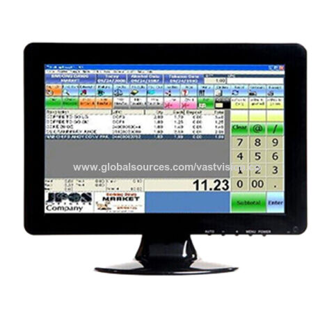 China 12-inch wide screen POS LCD display with 1,280 x 800 pixels on ...