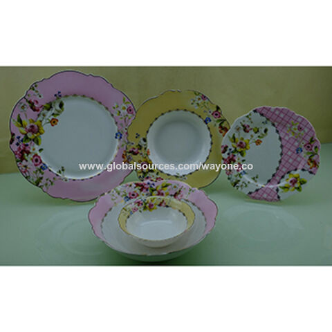Buy Wholesale China 25pcs New Bone China Wave Shape Dinnerware Set In ...