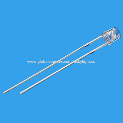 China3mm Cylindrical With Flange Type Pure Green Through-hole LED on ...