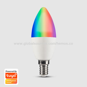 China Wifi LED candle lights, C37 RGB/CCT smart bulb, remote controlled ...