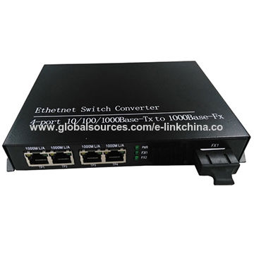 10/100M Single Fiber WDM 4-port Ethernet Media Converter, 4-Port Fiber ...