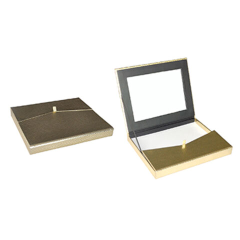 Buy Wholesale China Gold Pu Leather Empty Compact Powder Cases Cosmetic ...