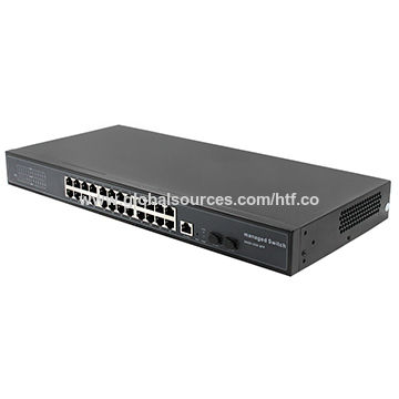 Fiber Rackmount 24 RJ45 + 2SFP Ports gigabit Ethernet Smart Managed Pro ...