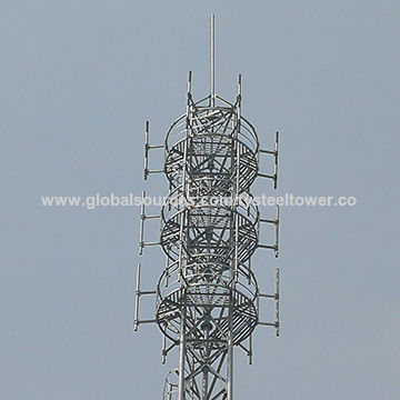 30m galvanized 3 legged tubular lattice steel telecom antenna mobile ...