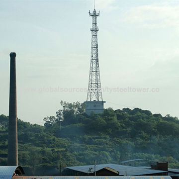 70 Meter 4-leg Lattice Self Supporting Pylon Steel Structure Telecom ...