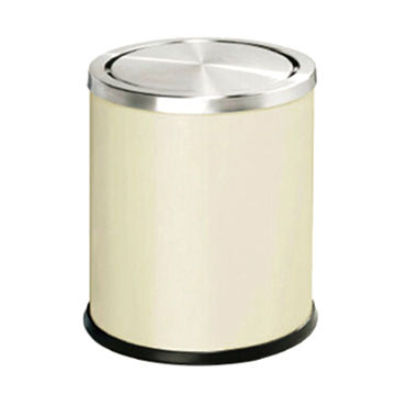 Milky Powder Coated Steel Trash Bin Waste Bin, Milky Powder Coated ...