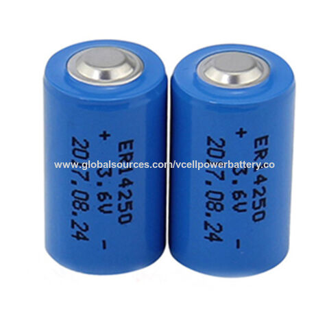 Li-socl2 Er14250 3.6v 1200mah Non-rechargeable Battery For Gas Mete ...
