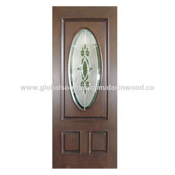 Buy Wholesale China Oval Lite Over 2 Panel Oak Interior Entry Wood Door ...