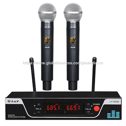 Uhf Dual Channel Wireless Microphone With Lcd Display - Buy China ...