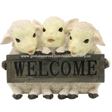 Buy Wholesale China Bsci Factory Polyresin Trio Sheep Statues With ...