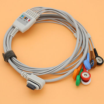 China Holter ECG EKG 7 lead 3 channel cable and electrode leadwire ...