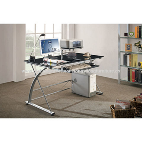 Buy Wholesale China Deluxe And Modern Tempered Glass Computer Desk With ...
