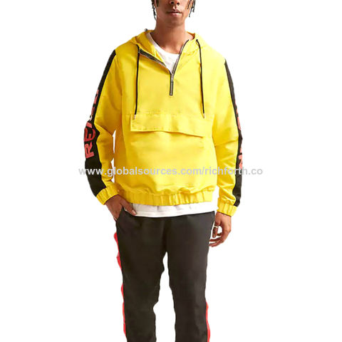 Buy Wholesale China Custom Men's Colorblock Pullover Nylon Printed ...