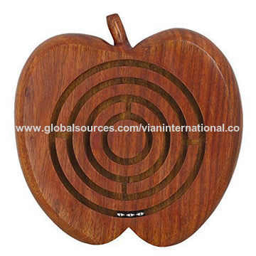 Buy Wholesale India Handcrafted Apple-shaped Wooden Ball Maze Puzzles ...