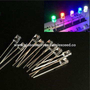 5mm LED diode light emitting flat type diode water clear 2.8-3.2V with ...