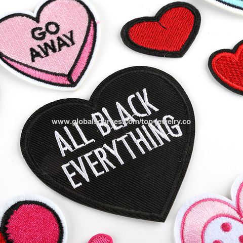 Buy Wholesale China Embroidery Heart Shape Patch, Embroidery Badges ...