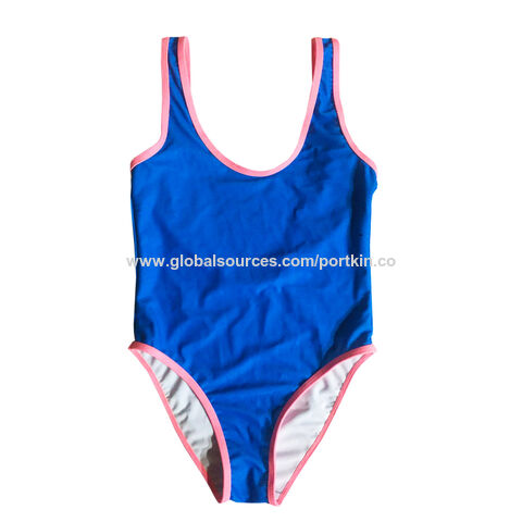 China Bathing suit for Girls. One piece swimsuit with contrasting ...