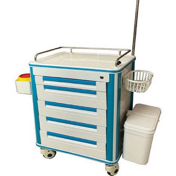 Buy Wholesale China Abs Drug Delivery Cart Five Drawer Medicine Trolley ...