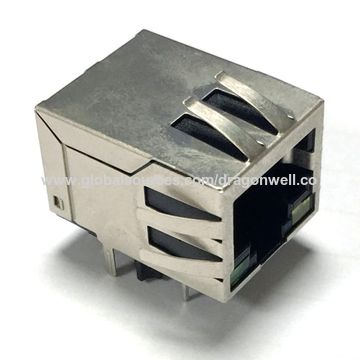 RJ45 Jack 100Base Tab Down W/LED Green/Yellow color ROHS, RJ45 RJ45 ...