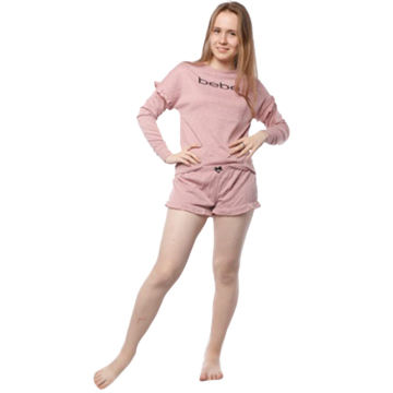 China Girl's letter print pink fabric short home wear set on Global Sources