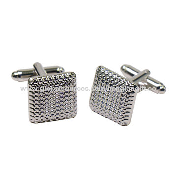 Buy Wholesale China Shiny Silver Plated Metal Alloy Cuff Link Square Cufflink For Men's ...