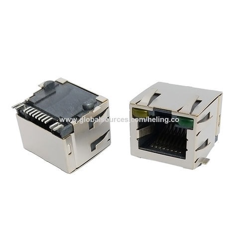 China 8P8C surface mount RJ45 connector shielded with EMI fingers built ...