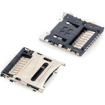 China Micro SD card connector H1.20mm with post Memory card connectors ...
