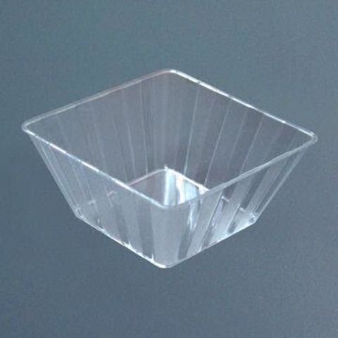 Small Clear Dessert Bowl With Square Shape, 5oz Capacity, Made Of Ps ...