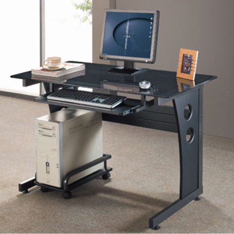 Buy Wholesale China Computer Desk With Tempered Glass Tabletop And ...