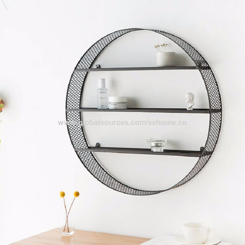 China Mesh wall rack with 3 tier/ circle wall shelf on Global Sources