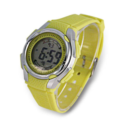 Plastic Digital Watch with PU Strap, Various Colors are Available, PU ...