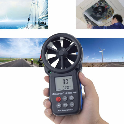 Digital Anemometer Handheld Wind Speed Meter with Wireless Bluetooth ...