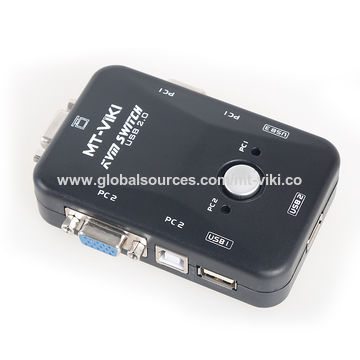MT-ViKI 2 port USB KVM switch 2 input 1 output VGA switcher support USB2.0 Hubs, USB KVM Switch ...