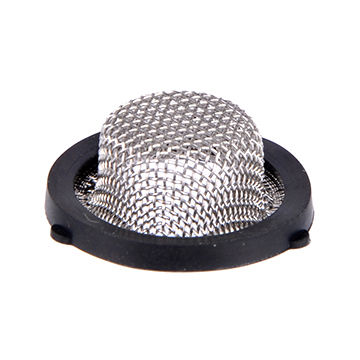 China Black rubber gasket bond to SS 316 steel mesh filter on Global ...