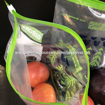 Buy Wholesale China Vegetable Fresh Storage Bag Slider Zipper Bag ...