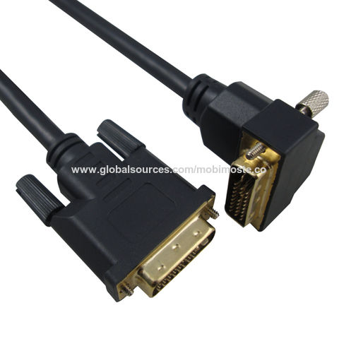 ChinaDVI male to 90 degree right angle DVI male Cable with PVC moulding ...